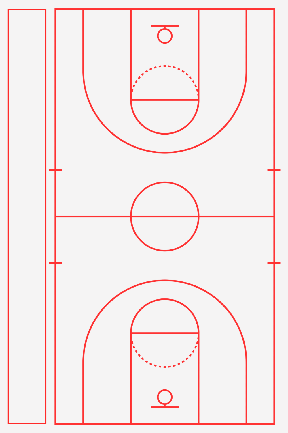 Printable Basketball Court Diagram Templates - Printables Hub
