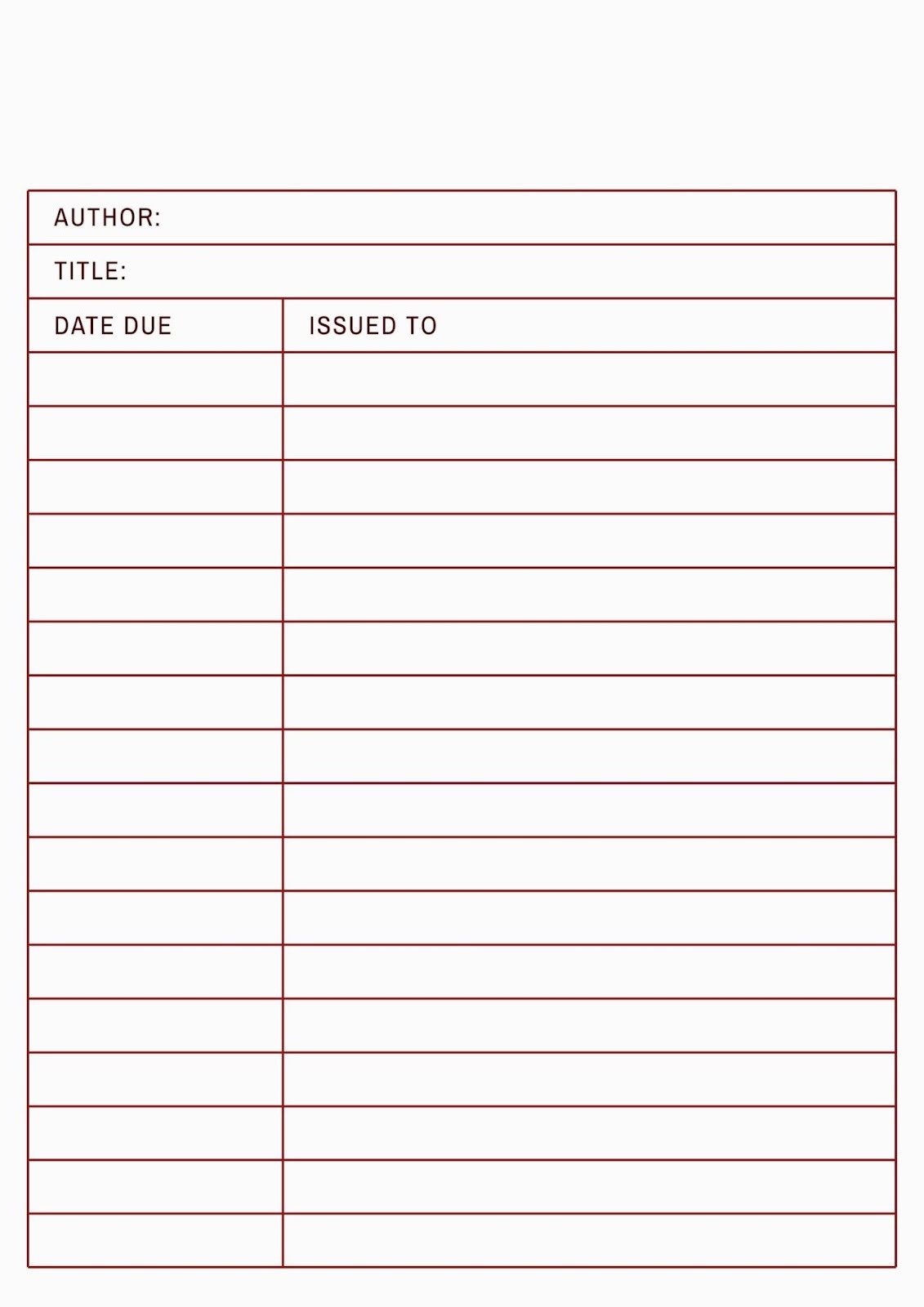 Printable Blank Library Card Templates - Printables Hub