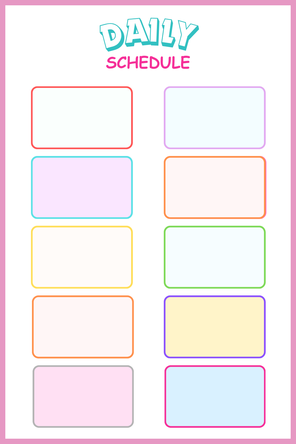 Printable Visual Schedule Templates for Home - Printables Hub